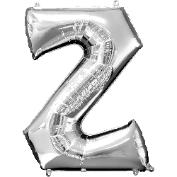 16" Mini Silver Letter Z Balloon Self Sealing #33062 – BalloonsFast.com