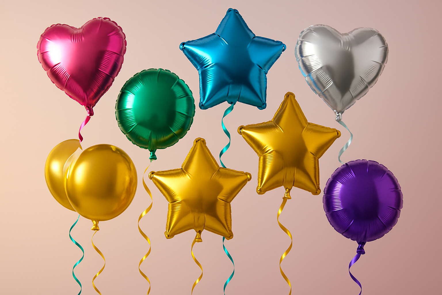 mini solid color foil shapes | BalloonsFast.com
