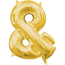 16" Gold Ampersand & Shape AIR FILL ONLY Balloon #33069 – BalloonsFast.com