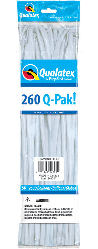 Sempertex 260B Crystal Clear Twisters 50 Bag #57011 – BalloonsFast.com