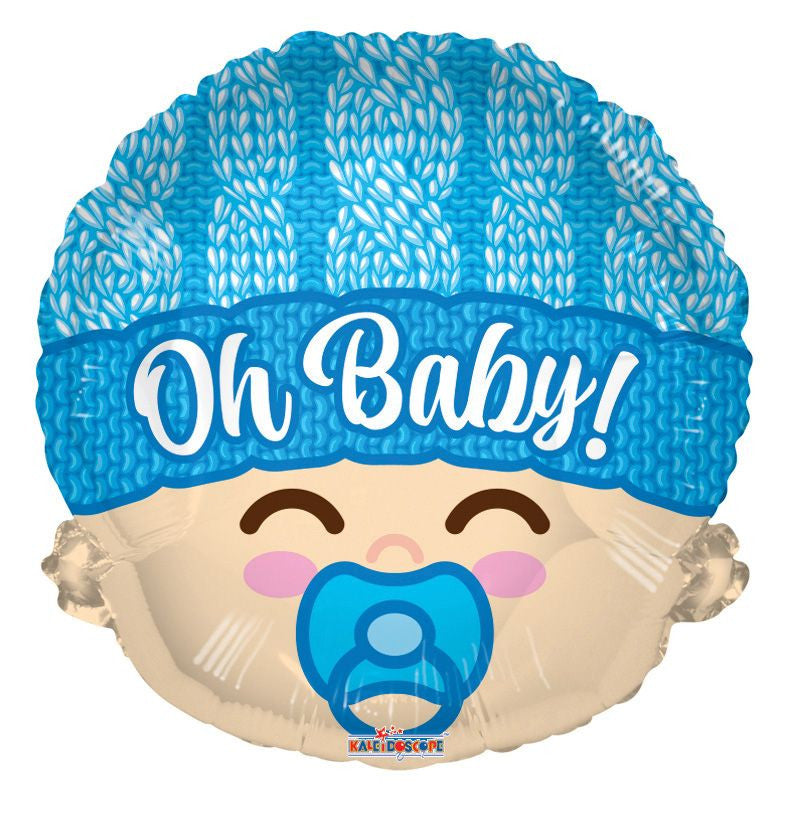 18" Baby Boy Head Shape Helium Gellibean Balloon (5 PACK) #18156 ...